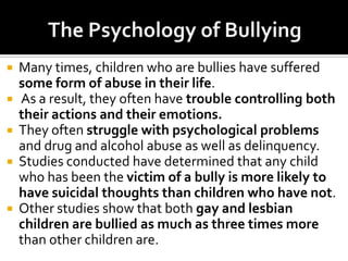 The Psychology of Bullying. Statistics & Societal Response Ireland. By ...