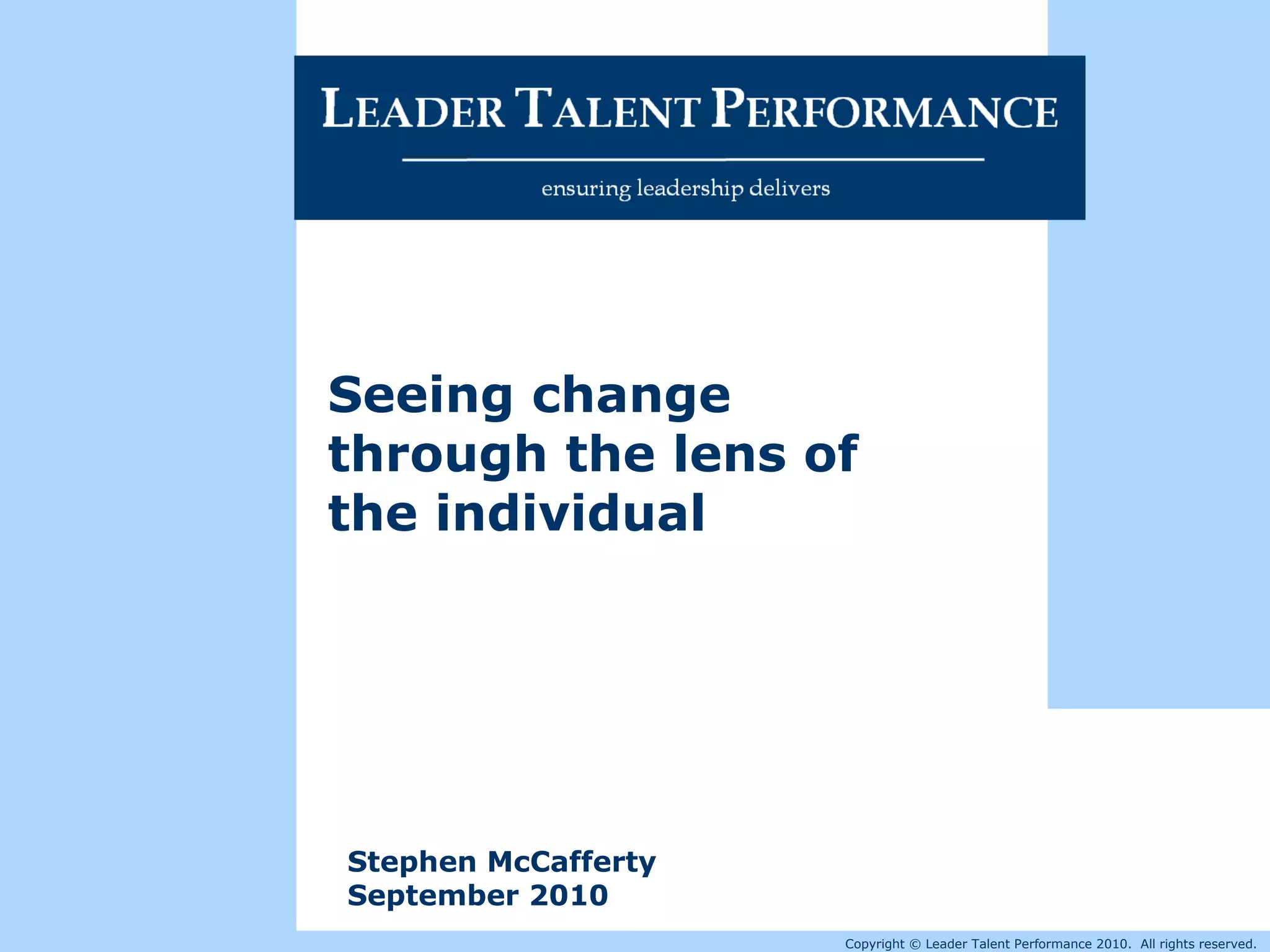 Psychology Of Change | PPT