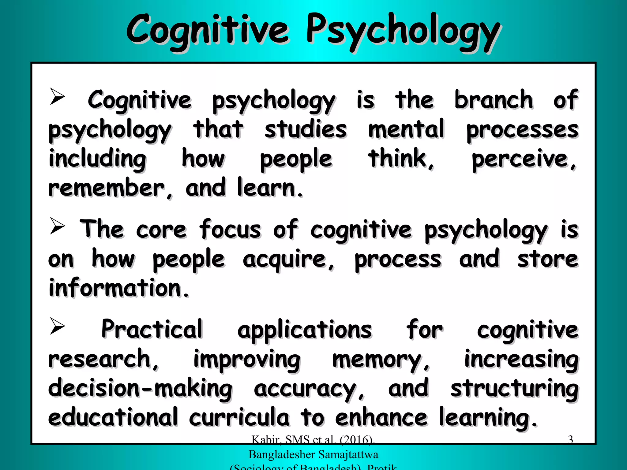 Psychology of cognition | PPT | Science