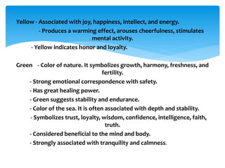 Psychology of color and harmony | PPTX | Science