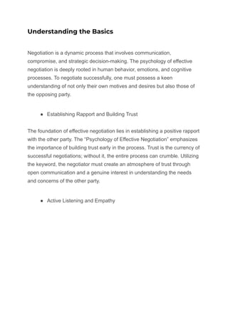 Psychology of Effective Negotiation_ Mastering the Art of Persuasion ...