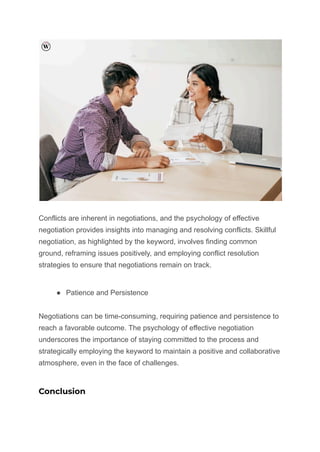 Psychology of Effective Negotiation_ Mastering the Art of Persuasion ...