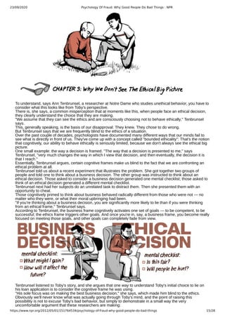 Psychology Of Fraud: Why Good People Do Bad Things : Notes | PDF