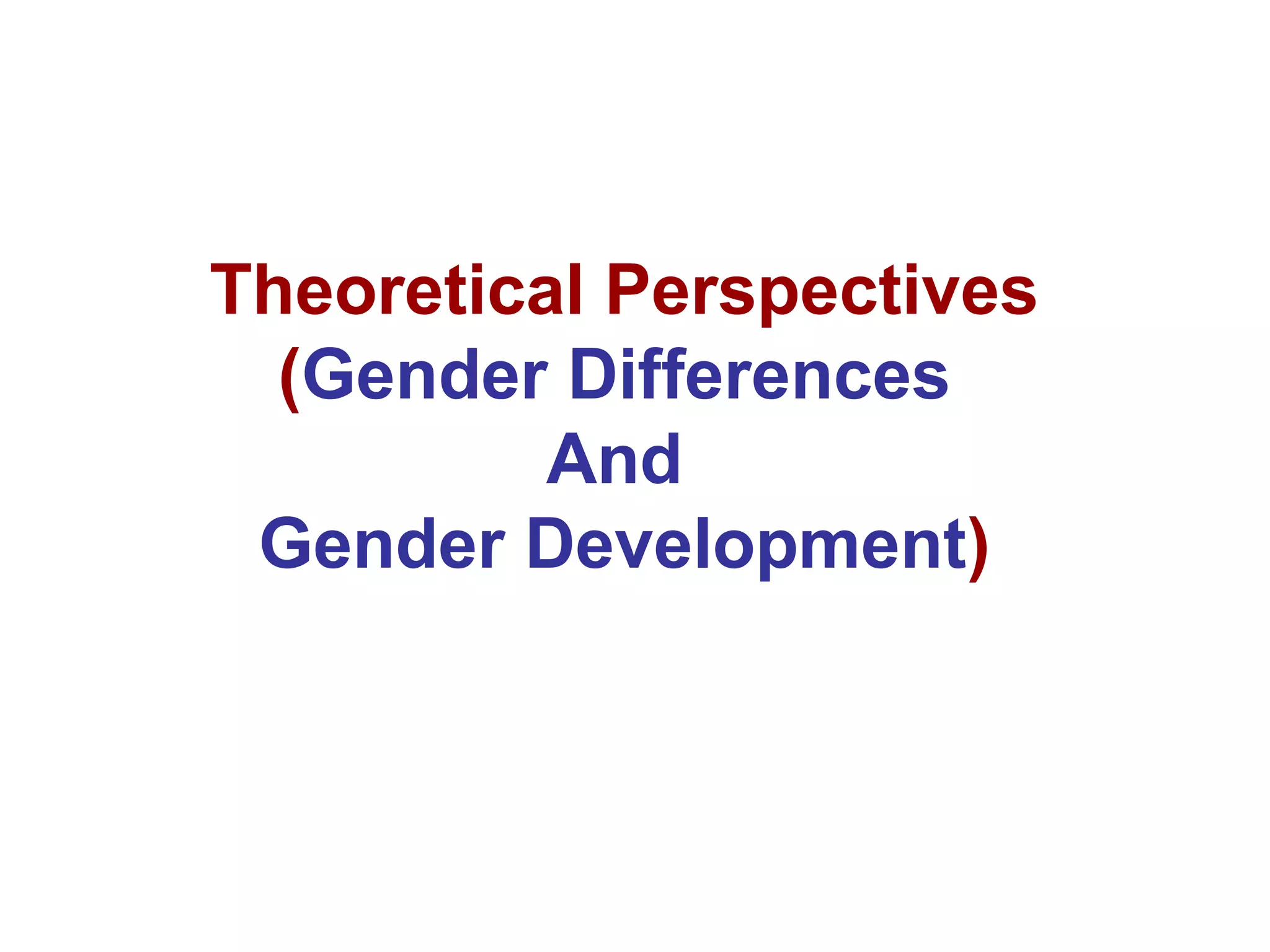Psychology of gender | PPT