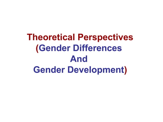 Psychology of gender | PPT