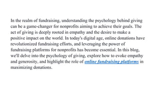 Master the psychology behind effective fundraising! | PPT