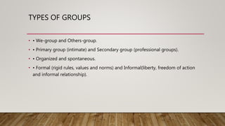 Psychology of groups | PPTX