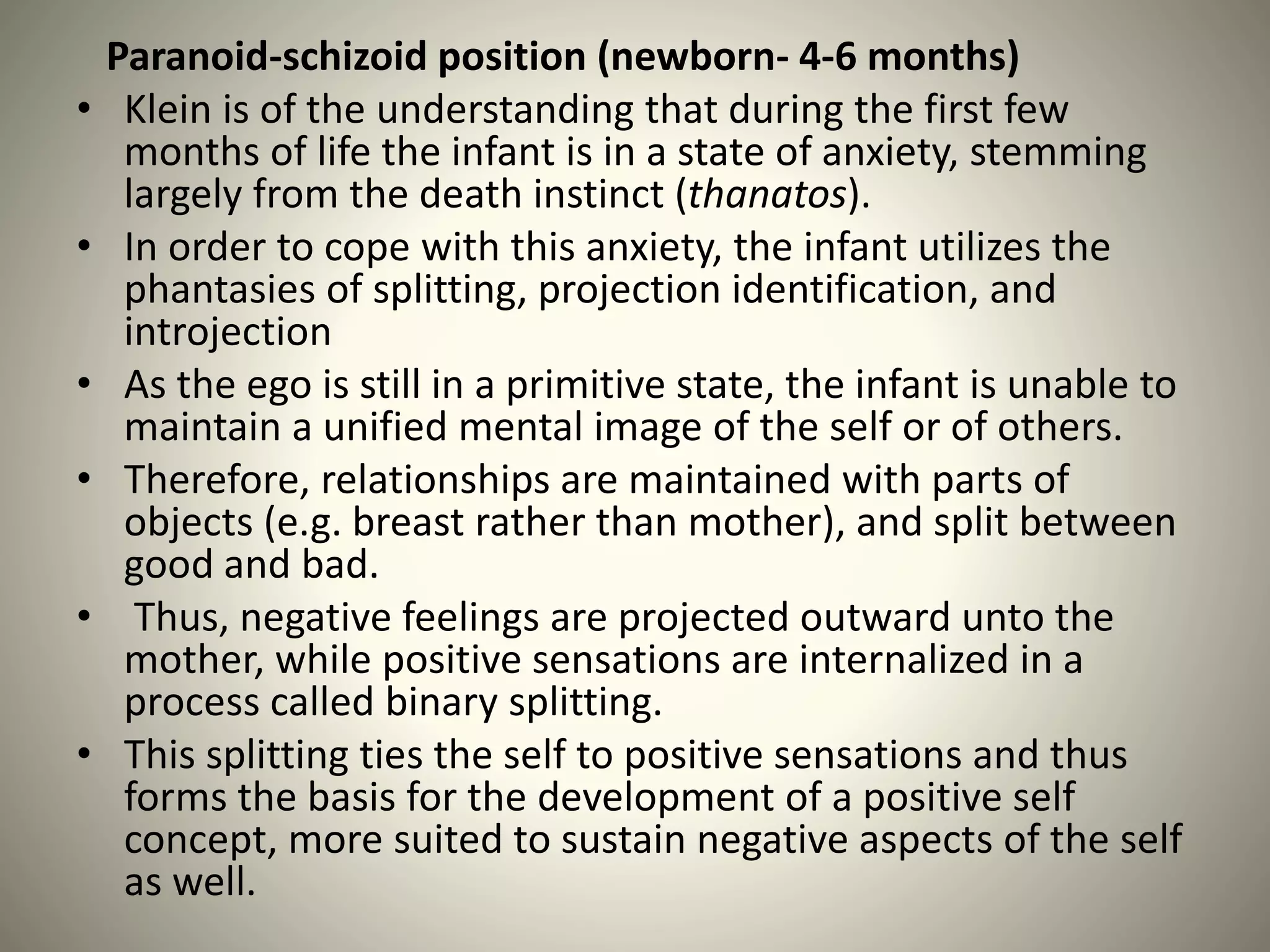 OVERVIEW OF OBJECT RELATIONS AND ATTACHMENT THEORIES | PPTX