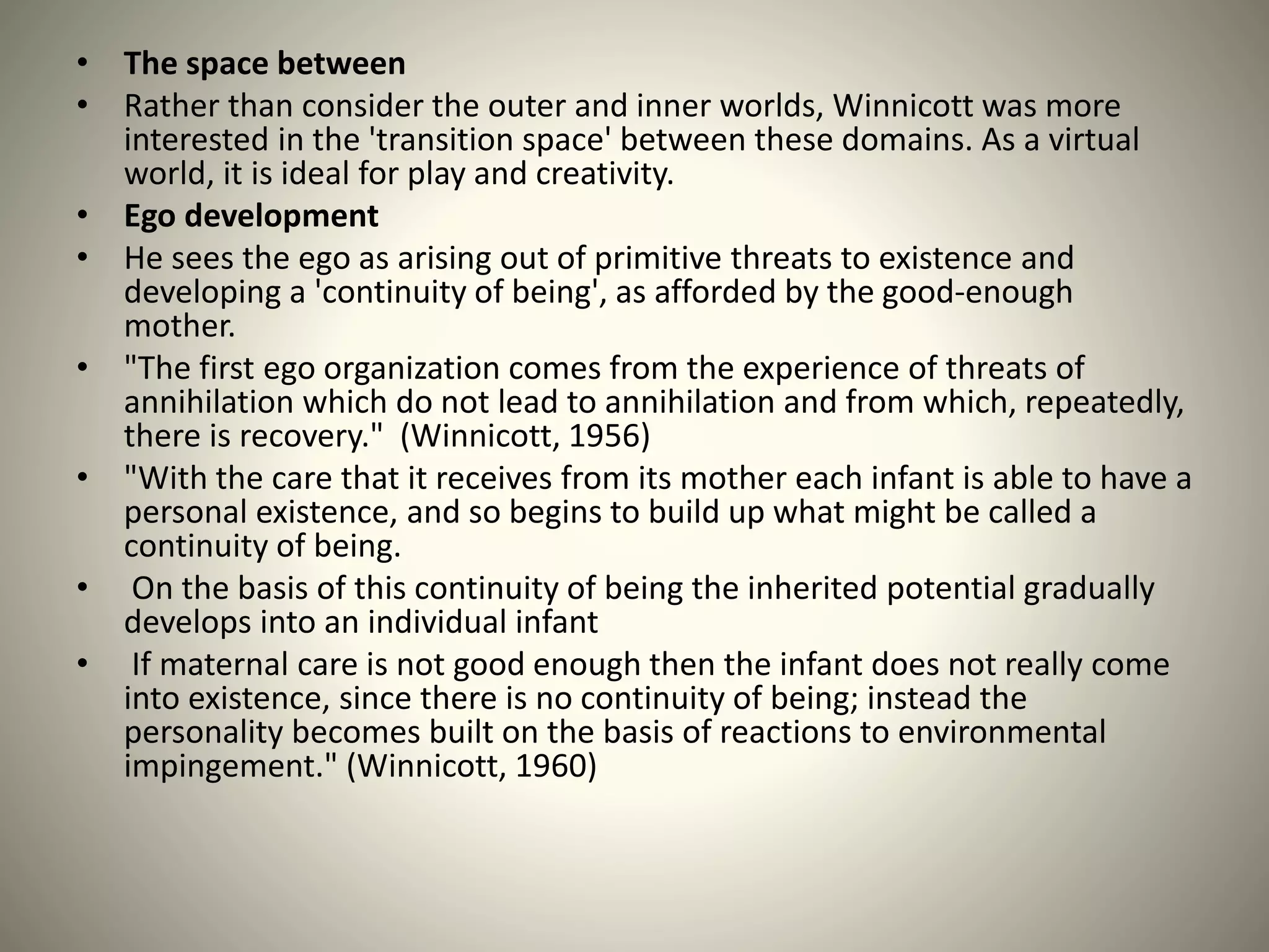 OVERVIEW OF OBJECT RELATIONS AND ATTACHMENT THEORIES | PPTX