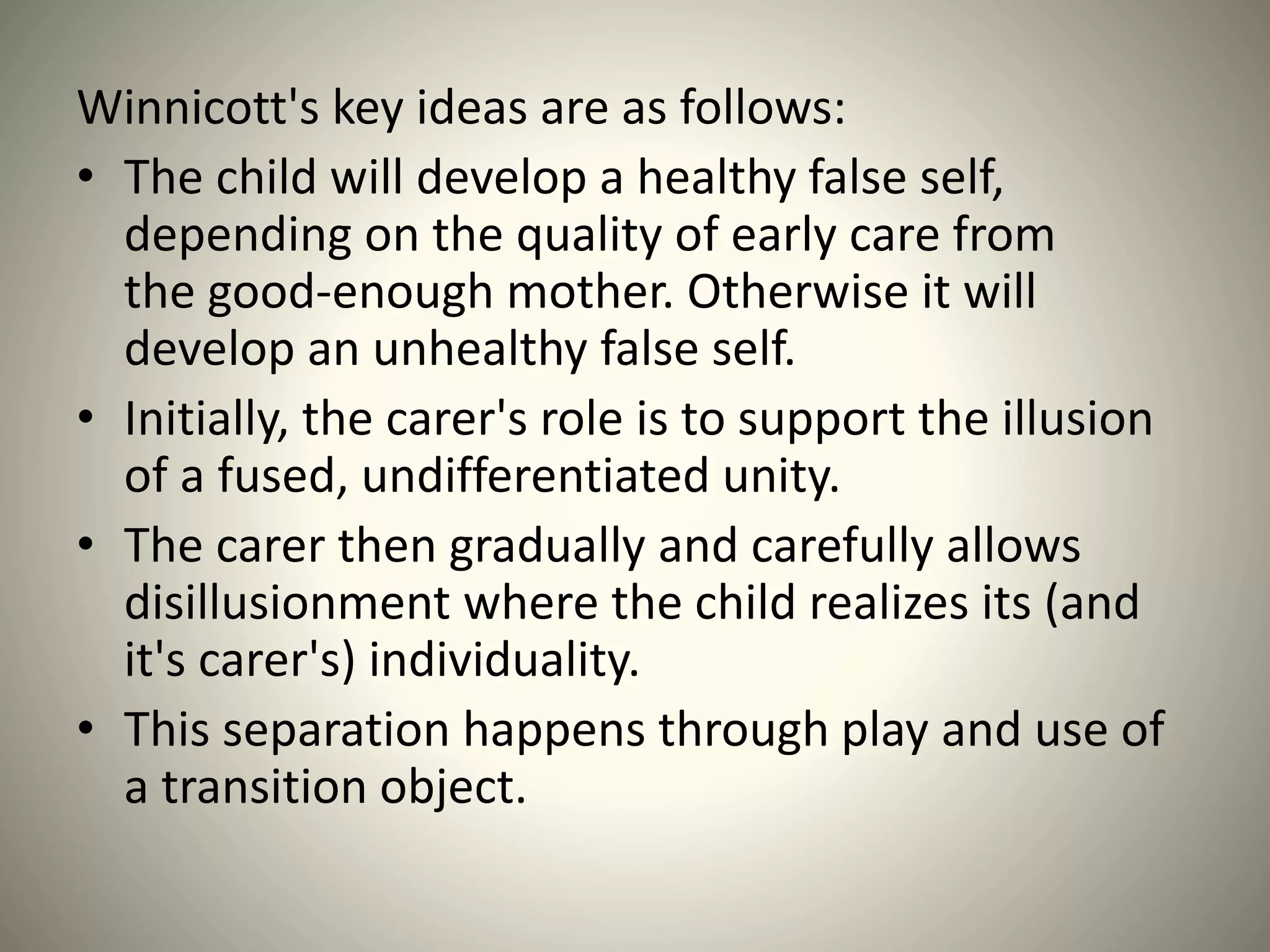 OVERVIEW OF OBJECT RELATIONS AND ATTACHMENT THEORIES | PPTX