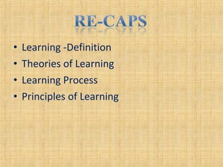 Psychology of Learning | PPT