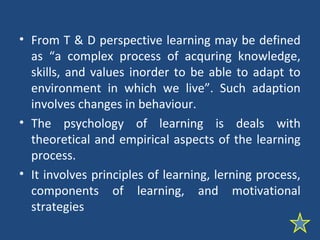 Psychology of Learning | PPT