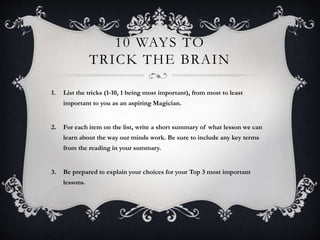 Psychology of magic | PPTX | Brain and Nervous System Disorders ...