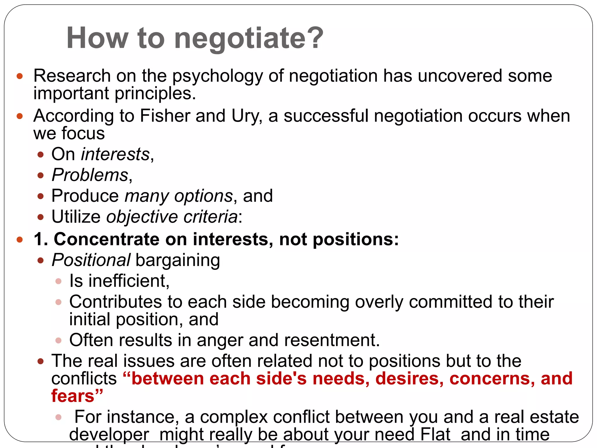 Psychology of negotiation | PPTX