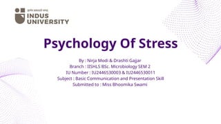 Psychology Of Stress ppt as communication skills | PPTX