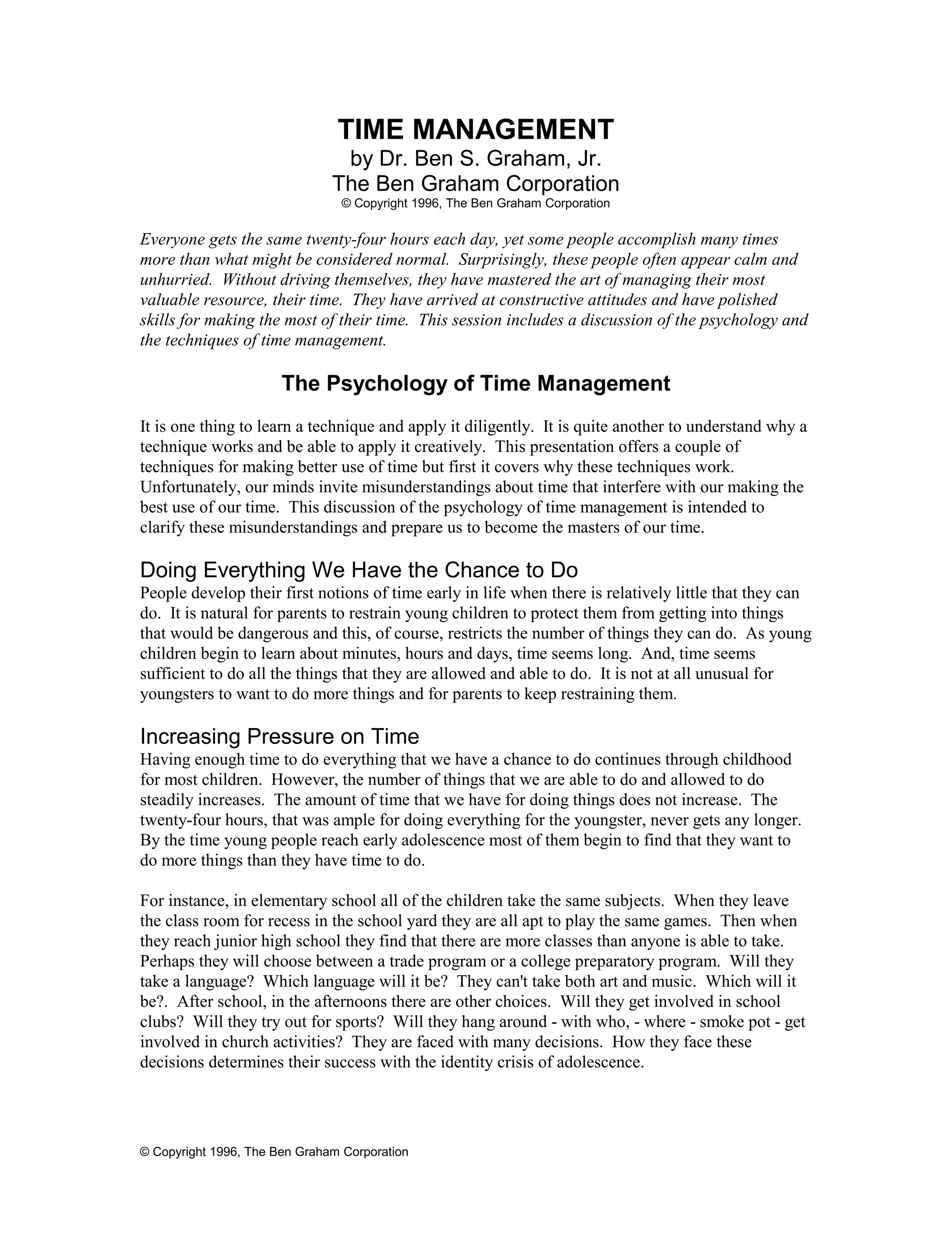 Psychology of time management | PDF