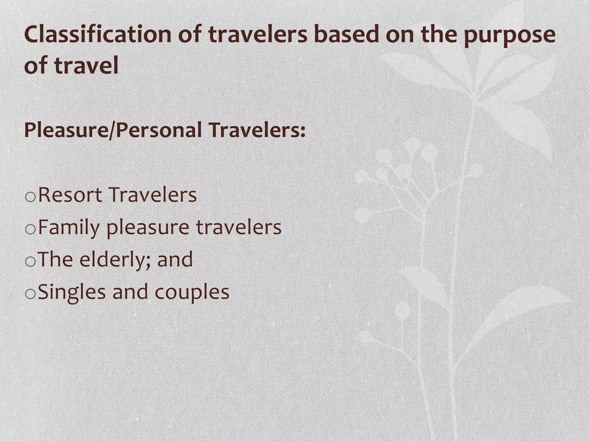 Psychology of travel: Motivation of travel | PPTX
