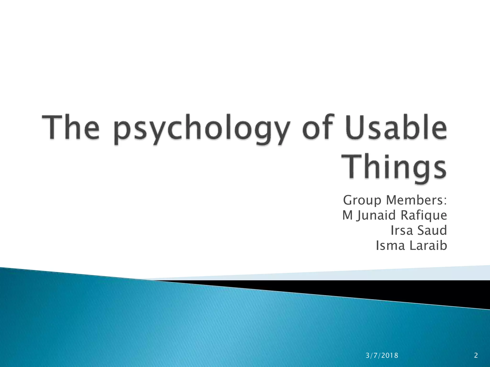 Psychology of usable things | PPTX