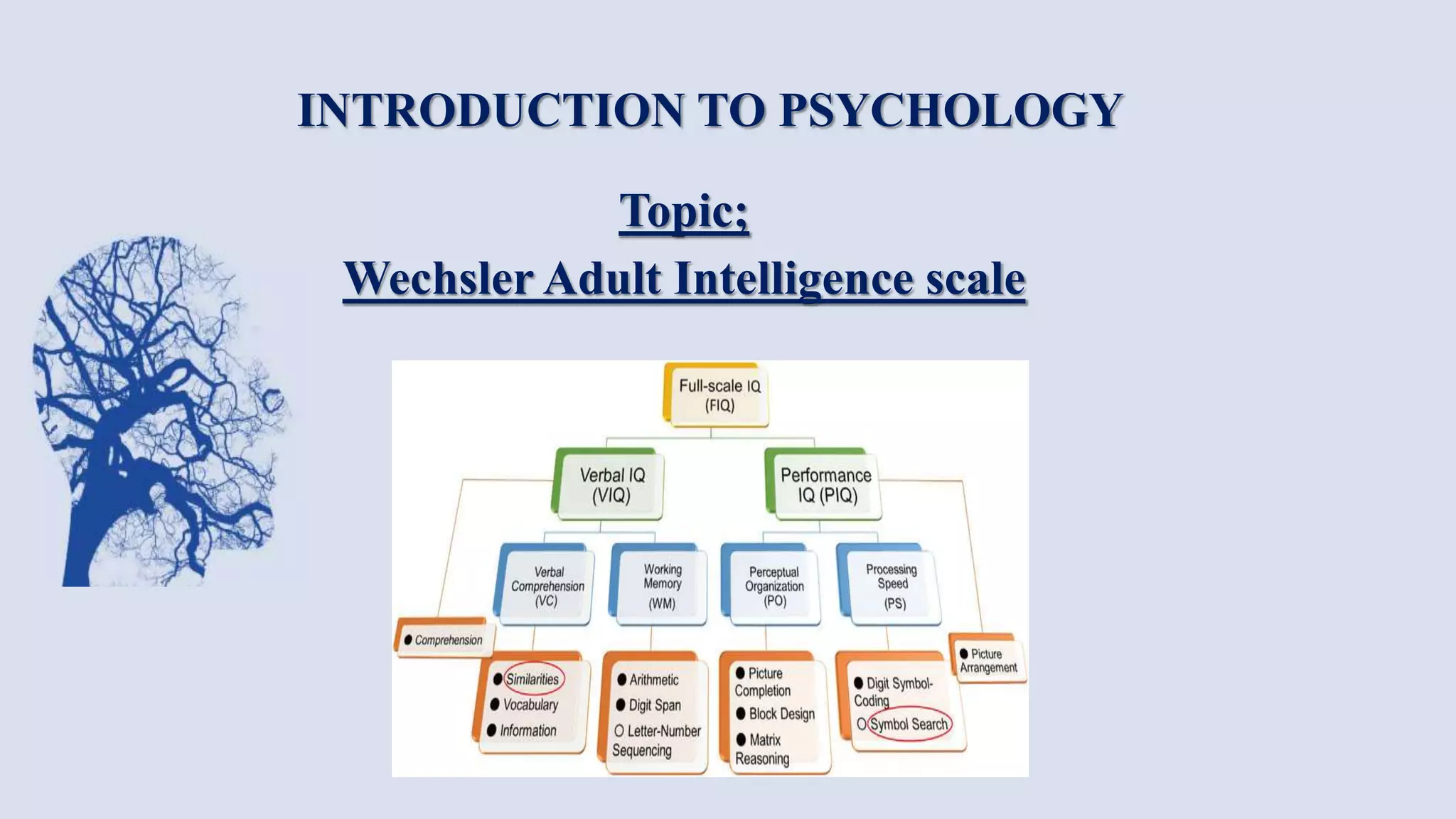 Wechsler Adult Intelligence scale (WAIS) | PPTX