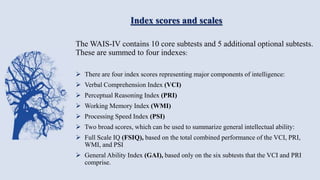 Wechsler Adult Intelligence scale (WAIS) | PPTX