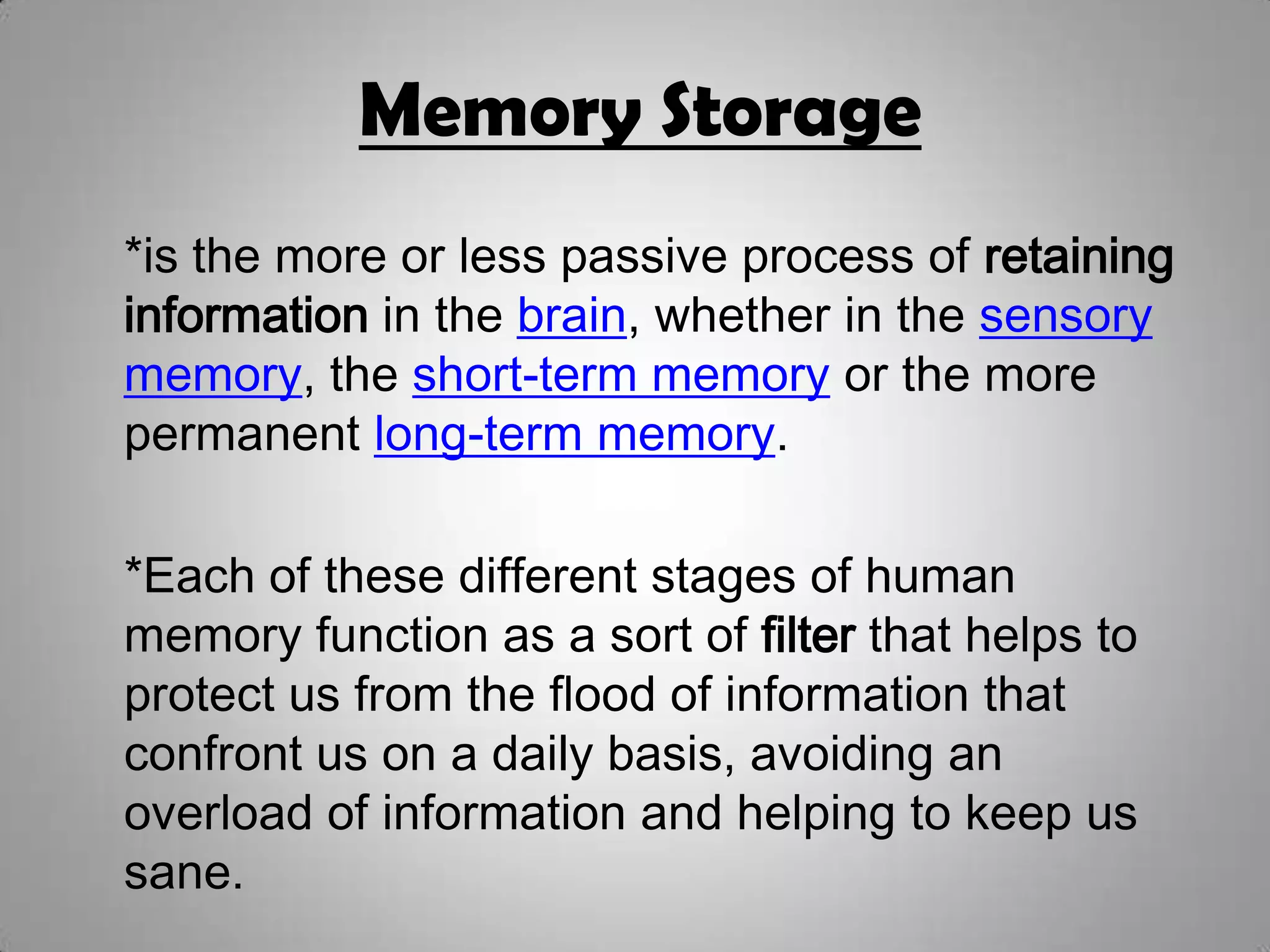 Human Memory (Psychology) | PPTX