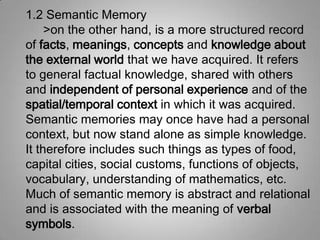 Human Memory (Psychology) | PPTX