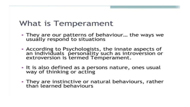 Temperament and it's types psychology ppt | PPTX | Computer Software ...
