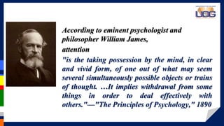 ATTENTION | Complete | Psychology | PPT