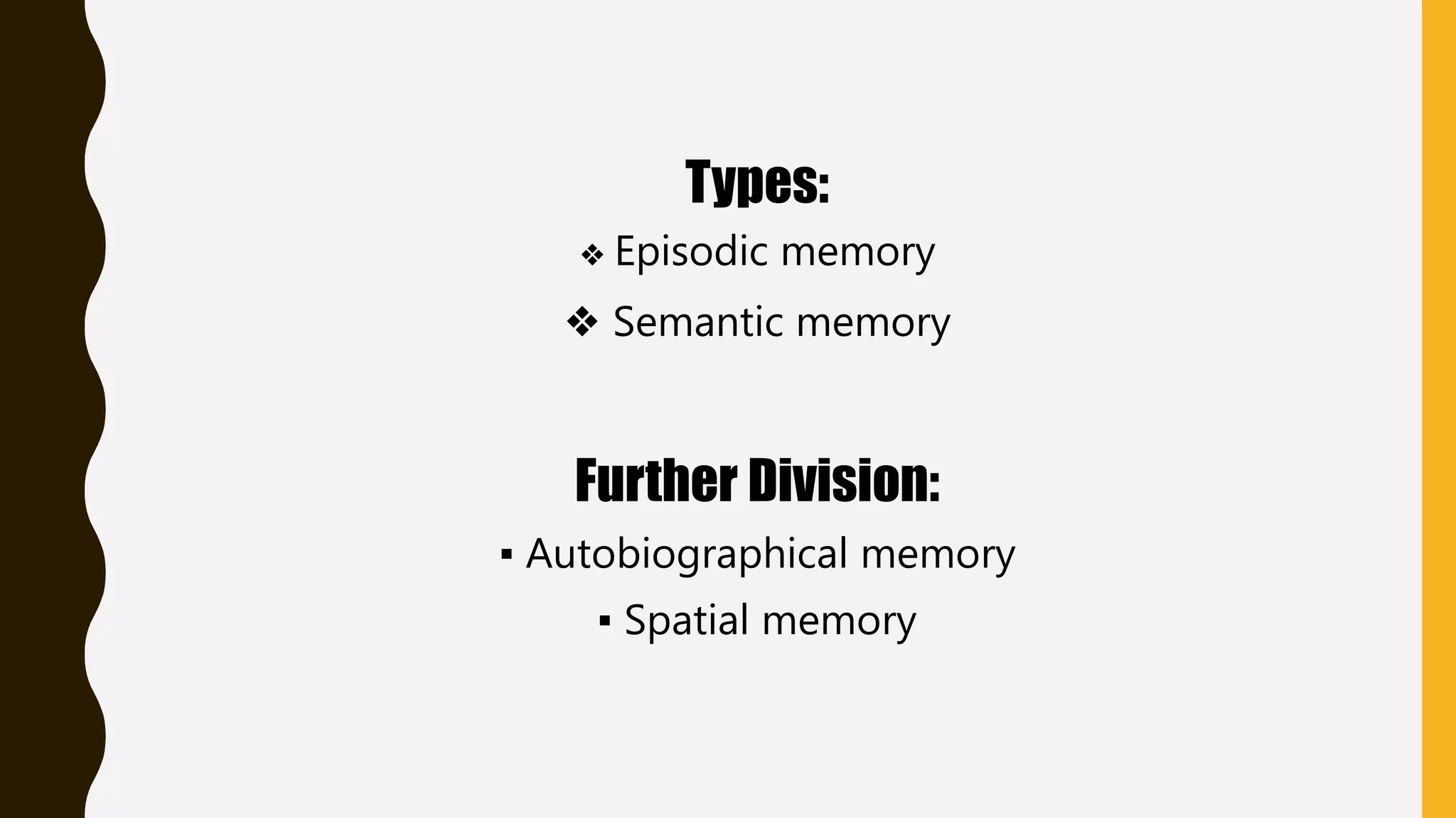 Memory and Types - Psychology | PPTX