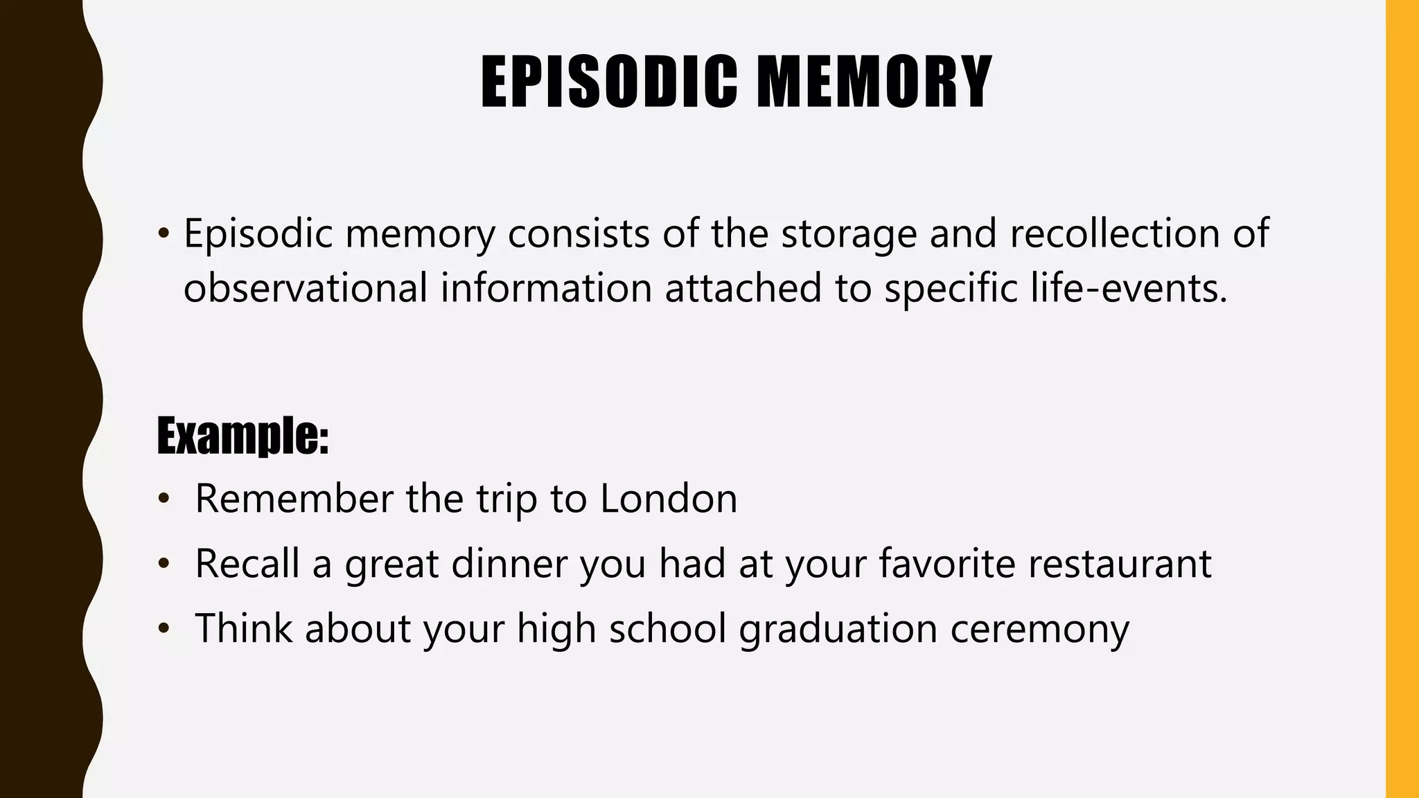 Memory and Types - Psychology | PPTX