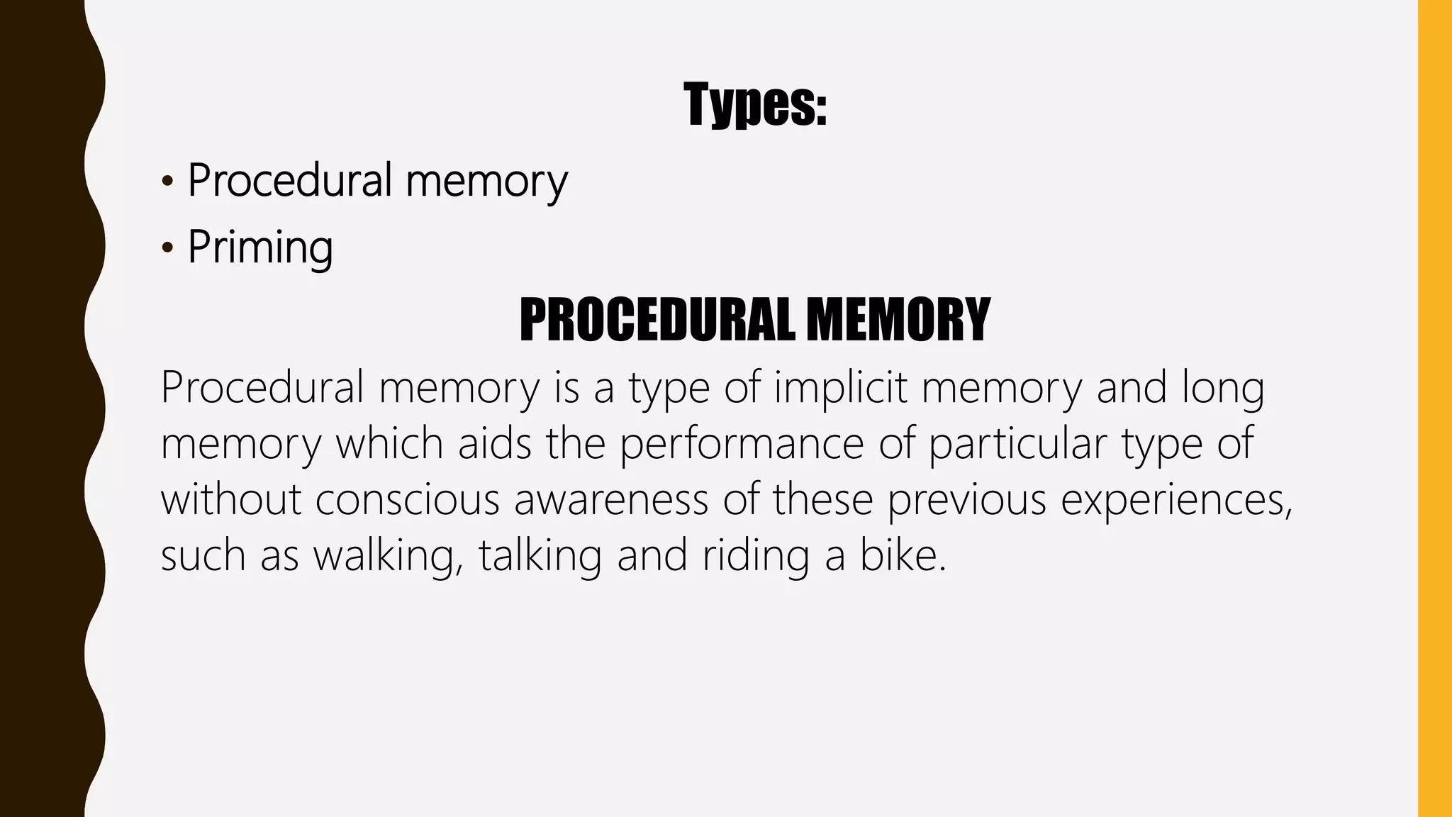 Memory and Types - Psychology | PPTX
