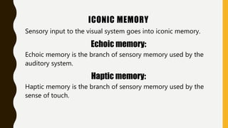 Memory and Types - Psychology | PPTX