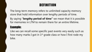 Memory and Types - Psychology | PPTX