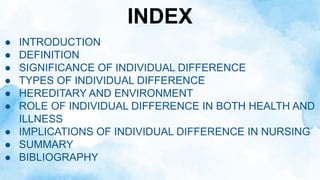 INDIVIDUAL DIFFERENCES/PSYCHOLOGY PRESENTATION/INDIVIDUAL DIFFERENCES ...