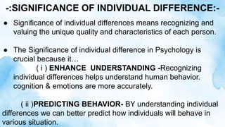INDIVIDUAL DIFFERENCES/PSYCHOLOGY PRESENTATION/INDIVIDUAL DIFFERENCES ...