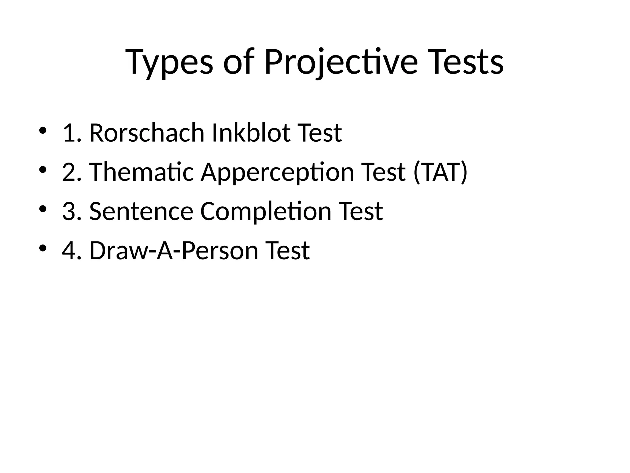 Psychology Projective Tests Presentation Pptx