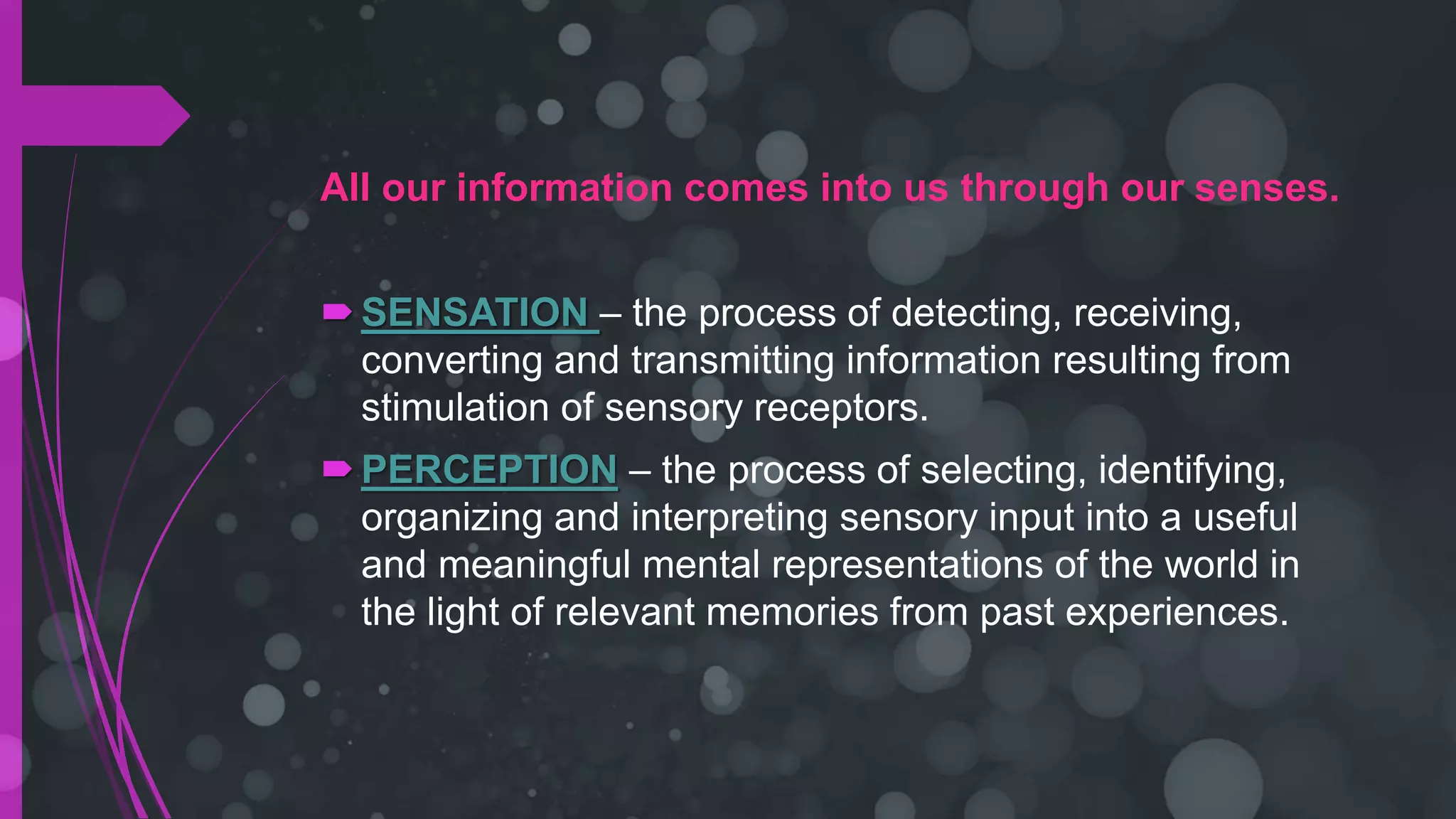 Psychology (sensation and perception) | PPTX