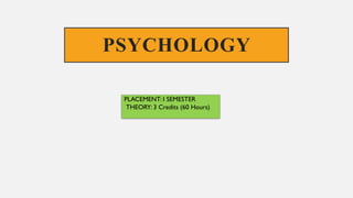 Psychology sub introduction. ppt in psychology subject | PPTX