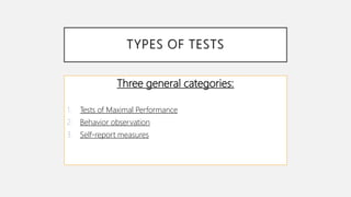 Psychology test and its types | PPT