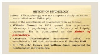 History and Background Of Psychology - Basic Introduction | PPTX