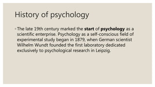 History and Background Of Psychology - Basic Introduction | PPTX