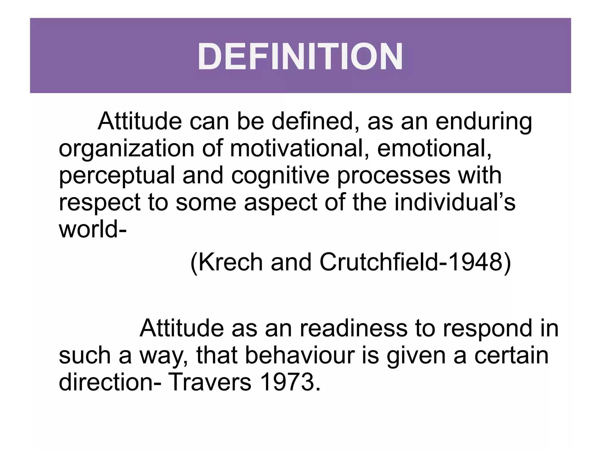 Psychology unit iv attitude | PPTX