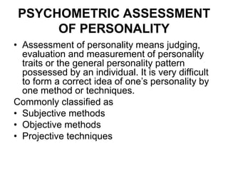Psychology unit v personality (part-2) | PPTX