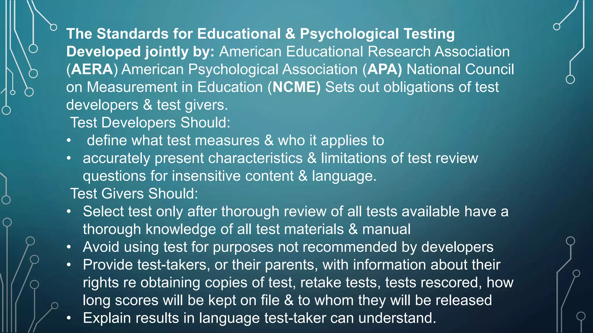 ETHICAL STANDARDS IN TESTING. | PPTX
