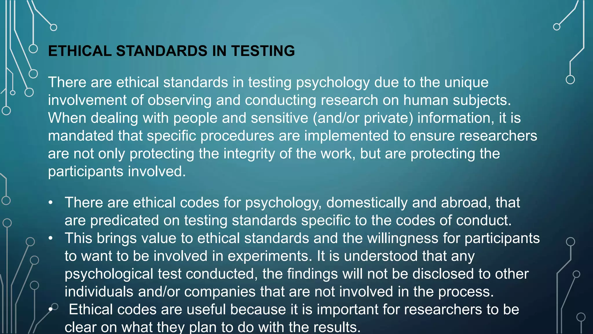 ETHICAL STANDARDS IN TESTING. | PPTX