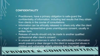 ETHICAL STANDARDS IN TESTING. | PPTX