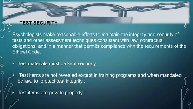 ETHICAL STANDARDS IN TESTING. | PPTX | Standardized Testing ...