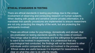 ETHICAL STANDARDS IN TESTING. | PPTX