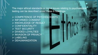 ETHICAL STANDARDS IN TESTING. | PPTX