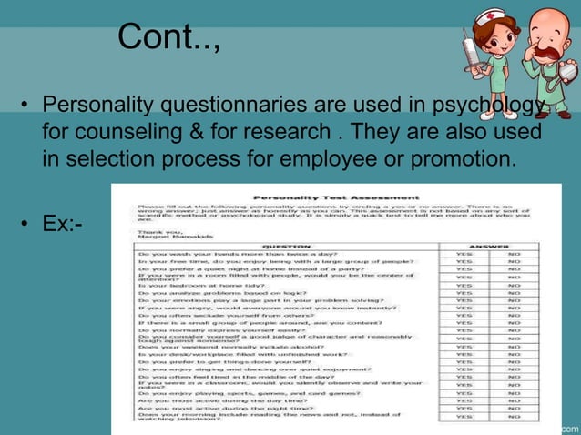 PSYCHOMETRIC ASSESSMENT OF PERSONALITY.pptx | Medical Health
